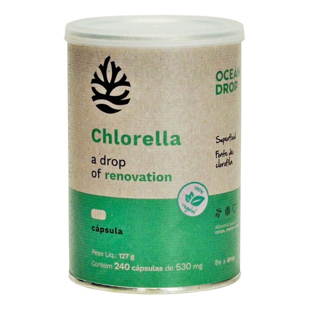 Chlorella 240 Cápsulas de 520mg - Ocean Drop | Amazon.com.br
