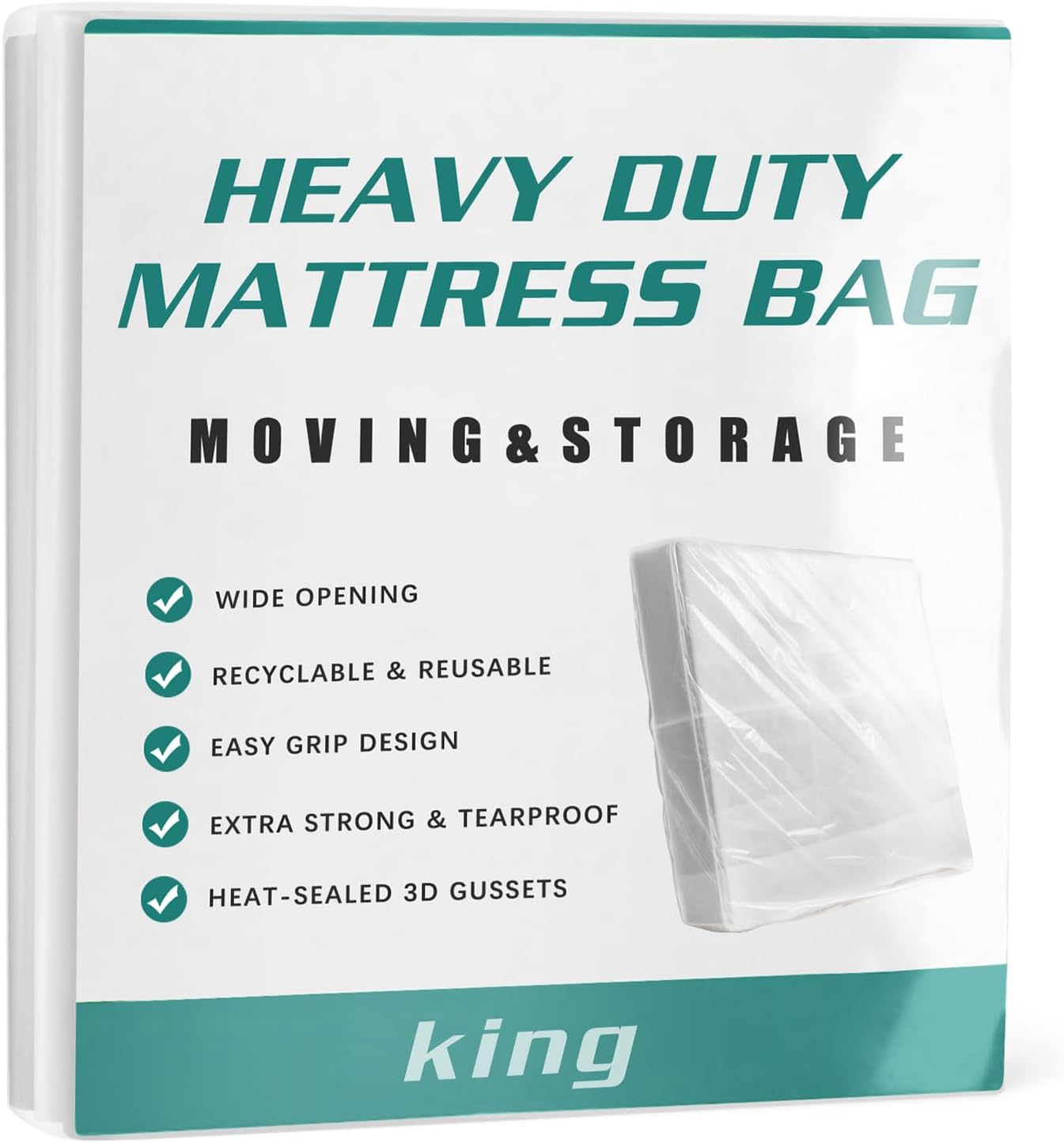 4ft6 Double size mattress bag. Strong heavy duty plastic polythene ...