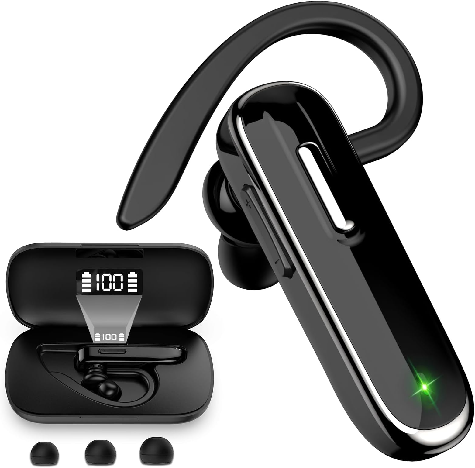 Amazon.com: munash Bluetooth Earpiece with 96H Playtime, Single Ear ...