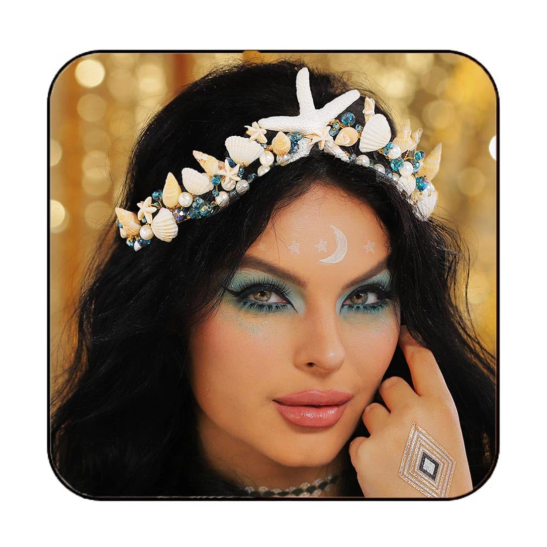Amazon.com: Catery Starfish Headband Crown and Tiara Seashell Bridal ...