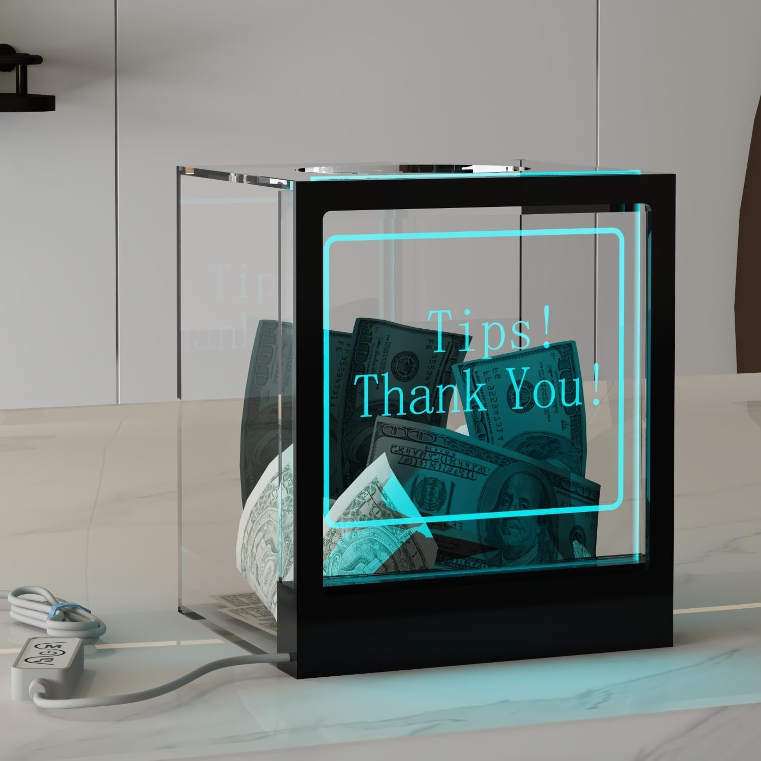 Amazon.com: Lighted Up Tip Jar with Large Opening, Suggestion Box for ...