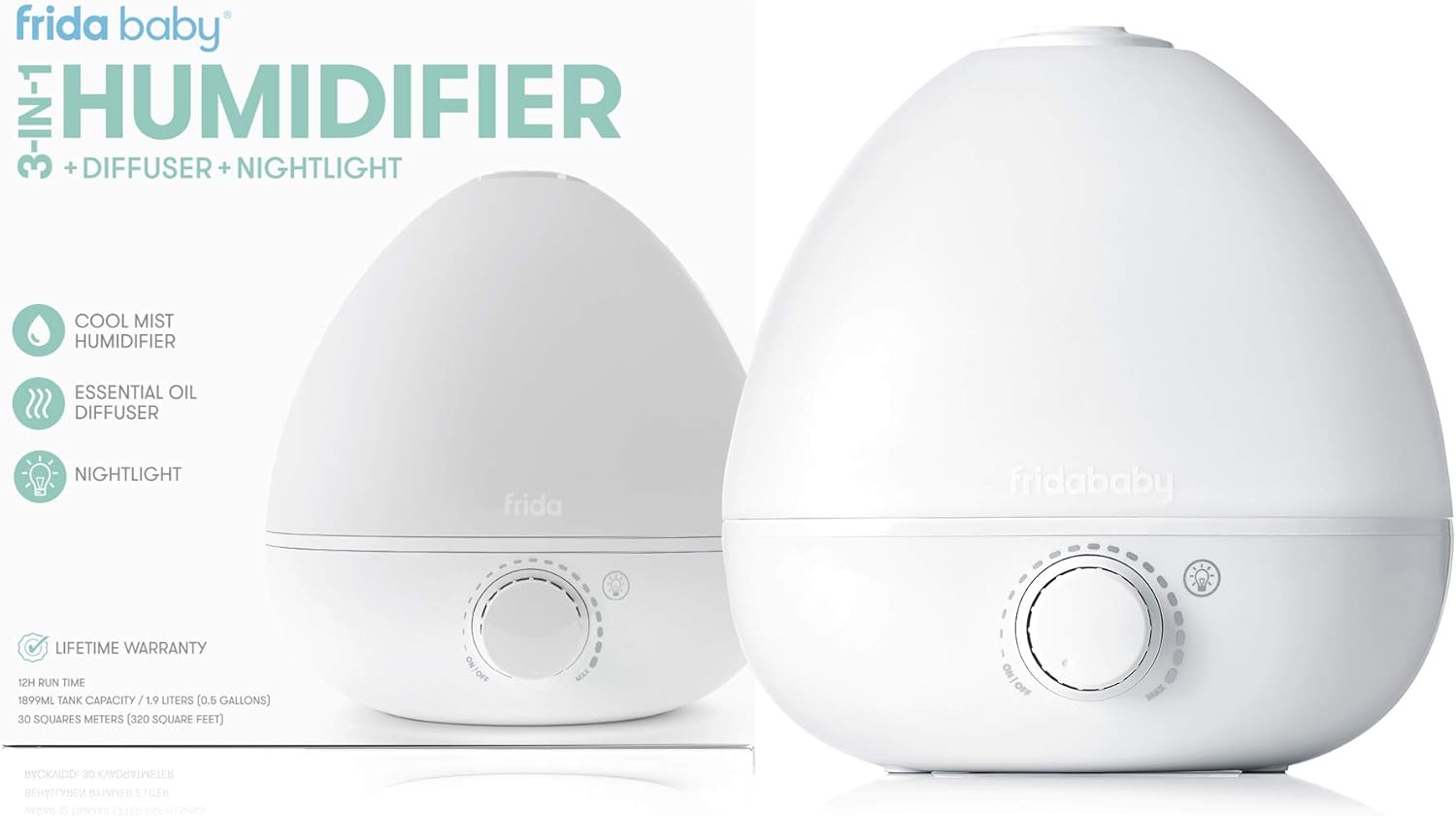 Frida Baby 3-in-1 Cool Mist Humidifier for Baby | Diffuser + Nightlight ...