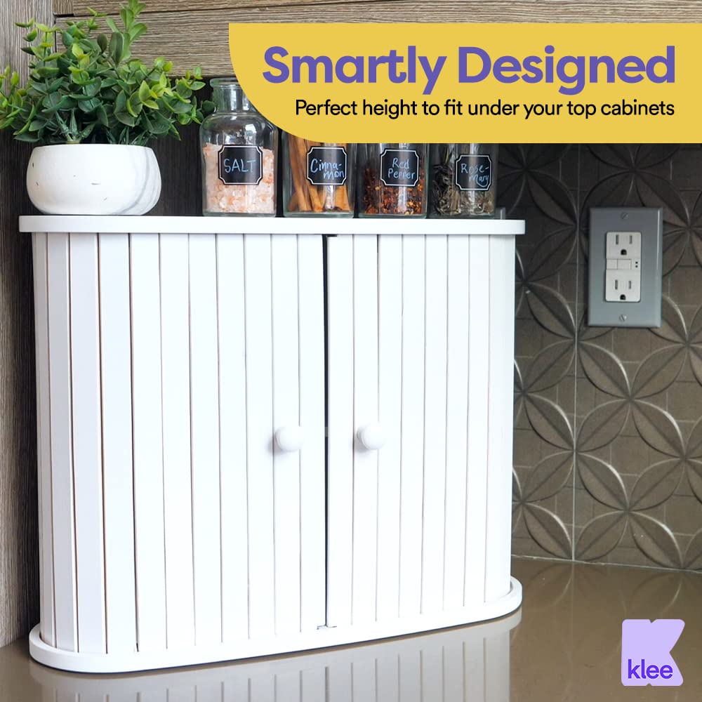 Klee 2-Layer Bread Box for Kitchen Countertop, Brushed White - Extra ...