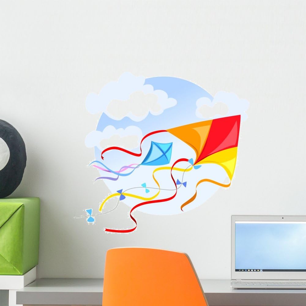 Amazon.com: Wallmonkeys Emblem with a Kite and Clouds Wall Decal Peel ...