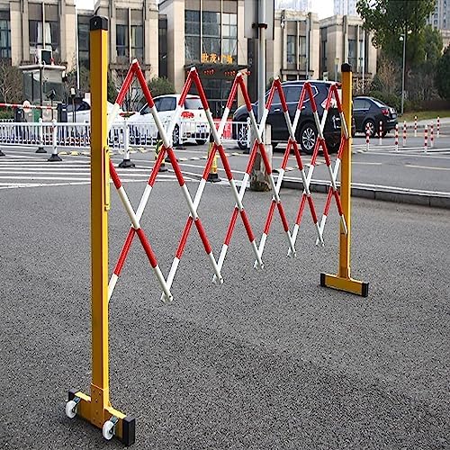 Portable Folding Barricade - 1.2x2.5m Red Retractable Road Guardrail ...