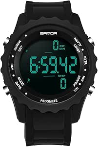 Amazon.com: Unisex Big Face Digital Watch with Large Black Luminous ...