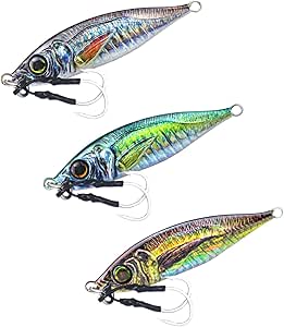 Amazon.com: HNYY Slow Pitch Jigs Vertical Jigs Metal Jigs 3D Printing Saltwater Jigs with Assist ...