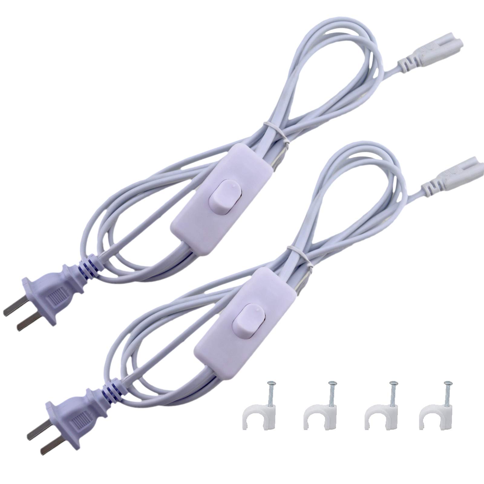 Rextin 2pack 6.6FT T5 T8 LED Tube Power Extension Cable with On/Off ...