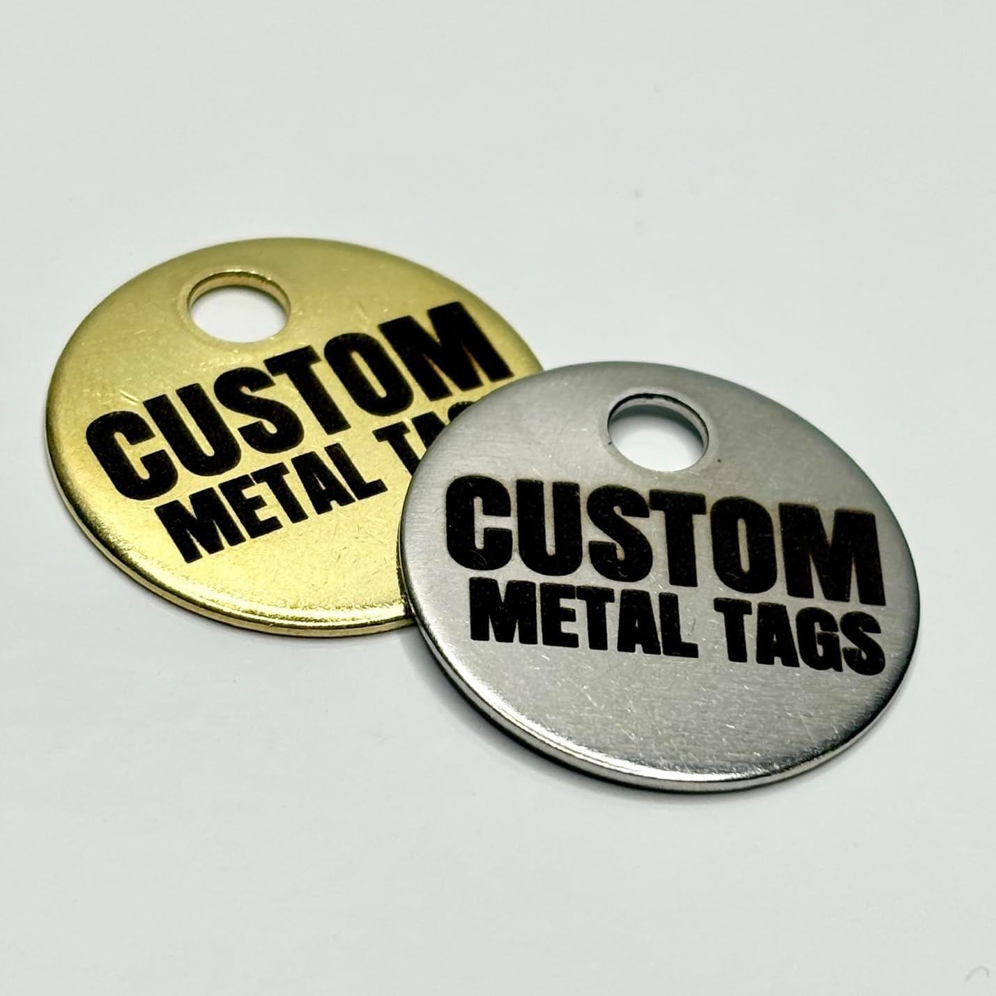 Amazon.com : generic Custom Engraved Tags | Personalized Round Metal ...