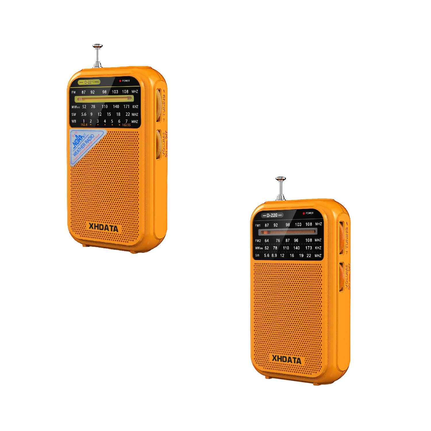 Amazon.com: D220 FM AM SW Radios Portable AM FM SW and D221 Weather ...
