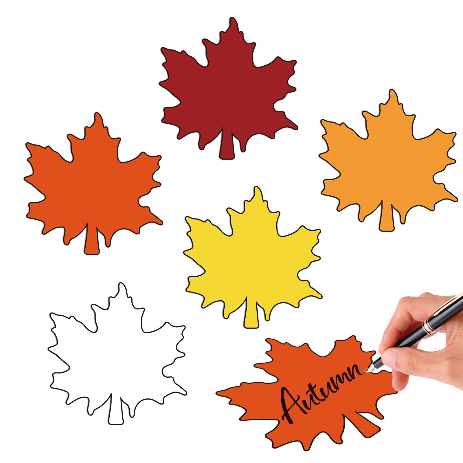 Amazon.com: Whaline 45Pcs Fall Leaf Cutouts Maple Leaves Cut Outs with ...