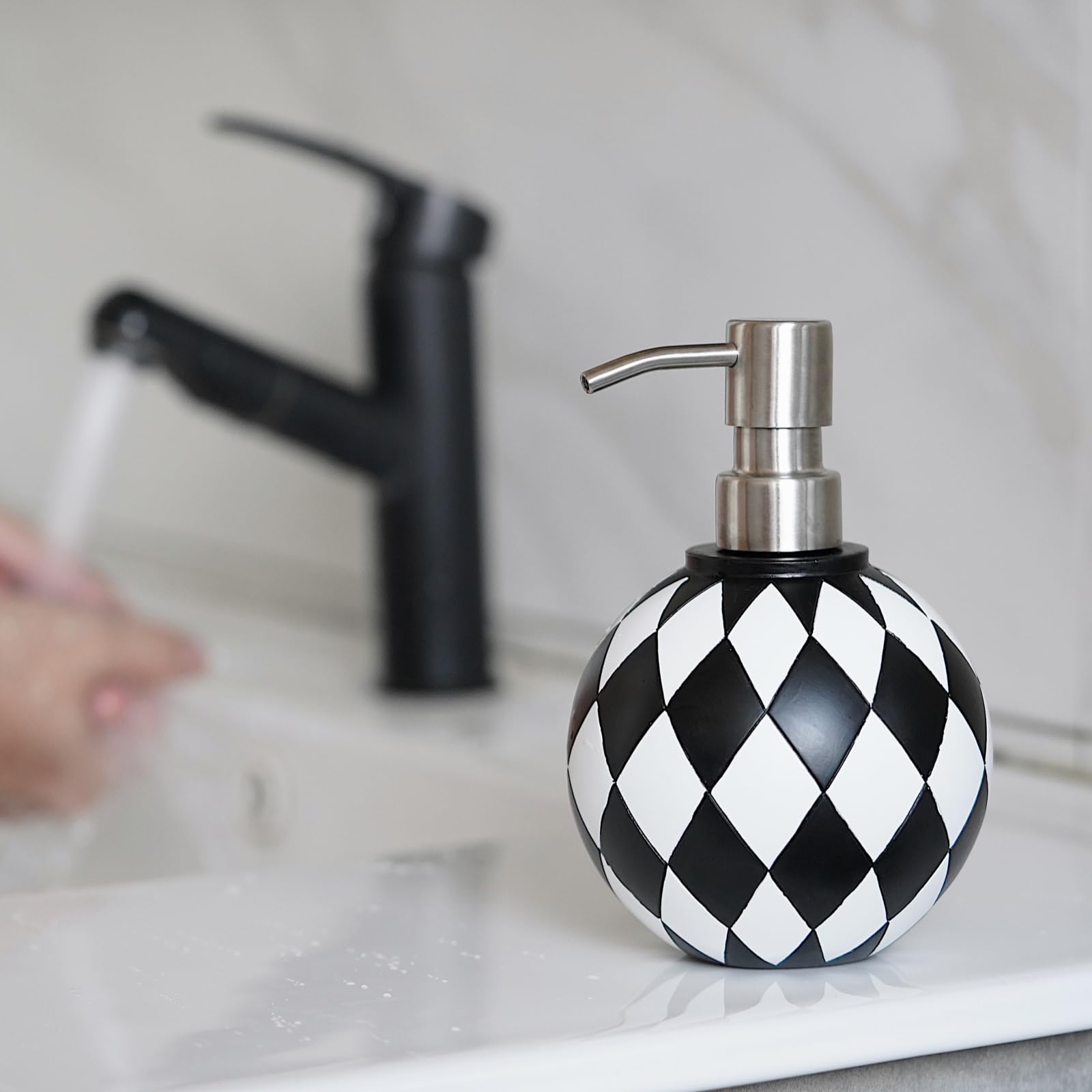 Amazon.com: Black and White Soap Dispenser with Rust Proof Pump ...