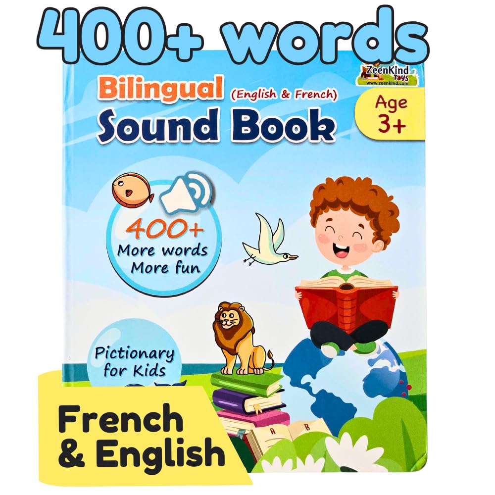 ZeenKind French English Bilingual Talking Learning Book for Kids 3 4 5 ...