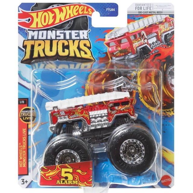 Monster Trucks 5 Alarm Fire Truck, 2023 Connect and Crash (1:64 Scale ...