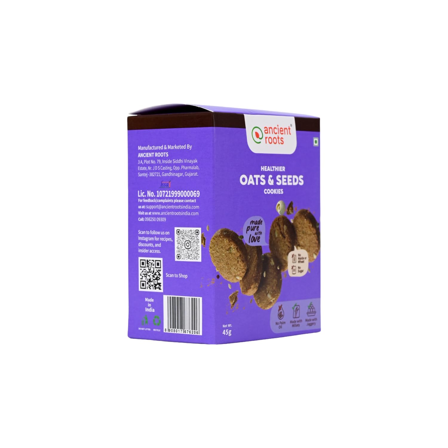 Ancient Roots Oats & Seeds Cookies/Biscuits, 45g (Pack of 5)/ For ...