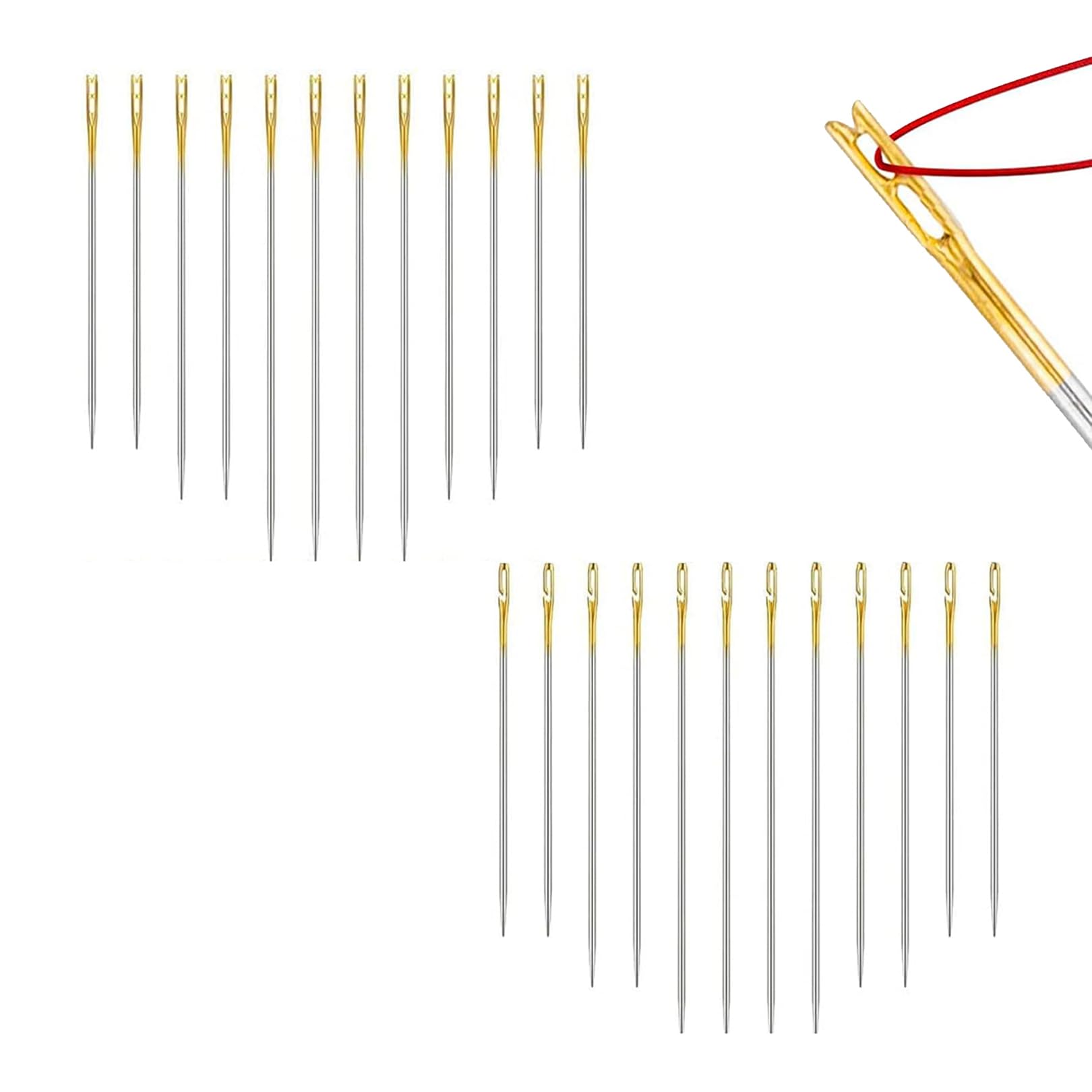 LIAMGUS 24 Pcs/ 2 Styles One Second Easy Thread Self Threading Needles ...