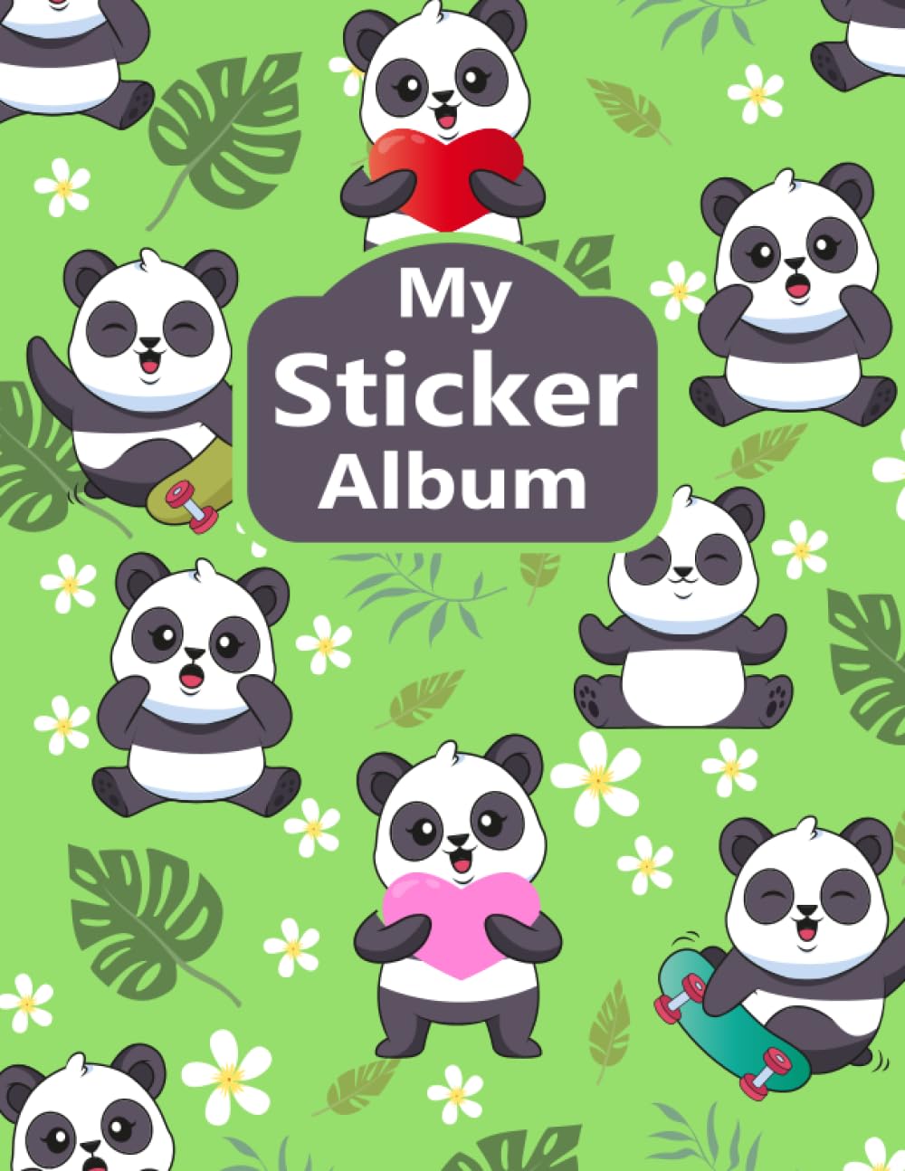 My Sticker Collection Album: Blank Sticker Book for Kids Panda Themed ...