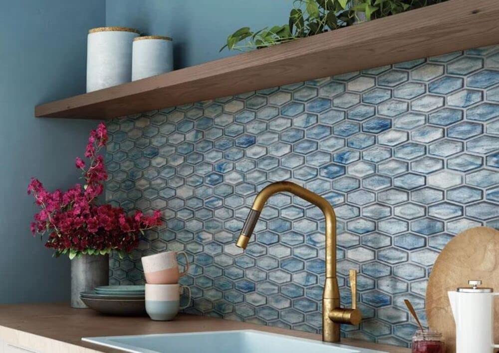Caribbean Blue Accent Kitchen