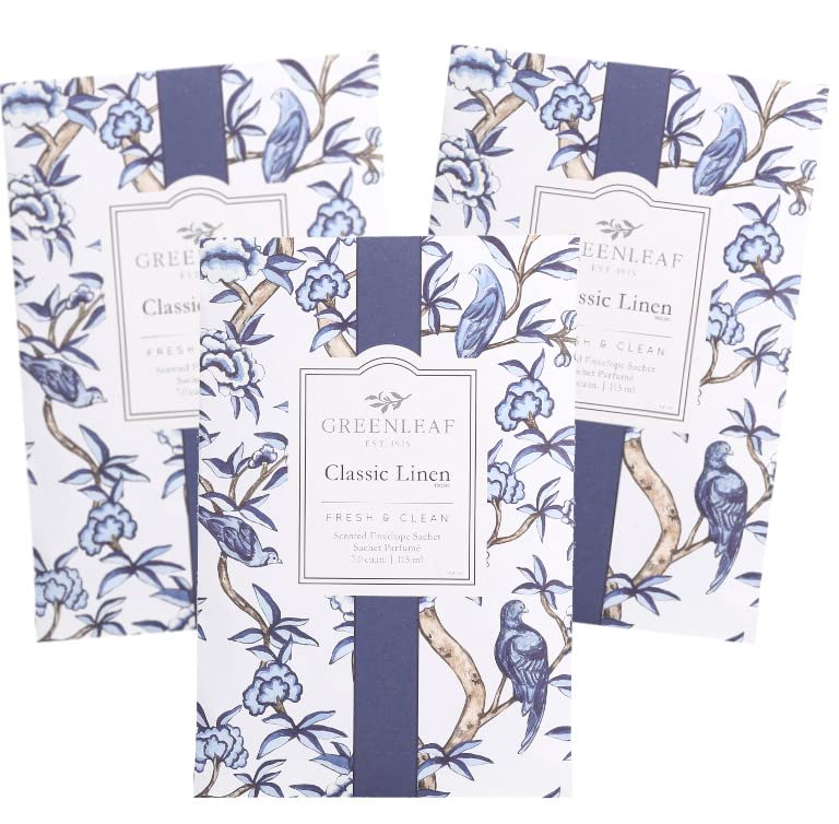 GREENLEAF - 3 pack of Classic Linen - Large Scented Sachet Bag, Drawer ...