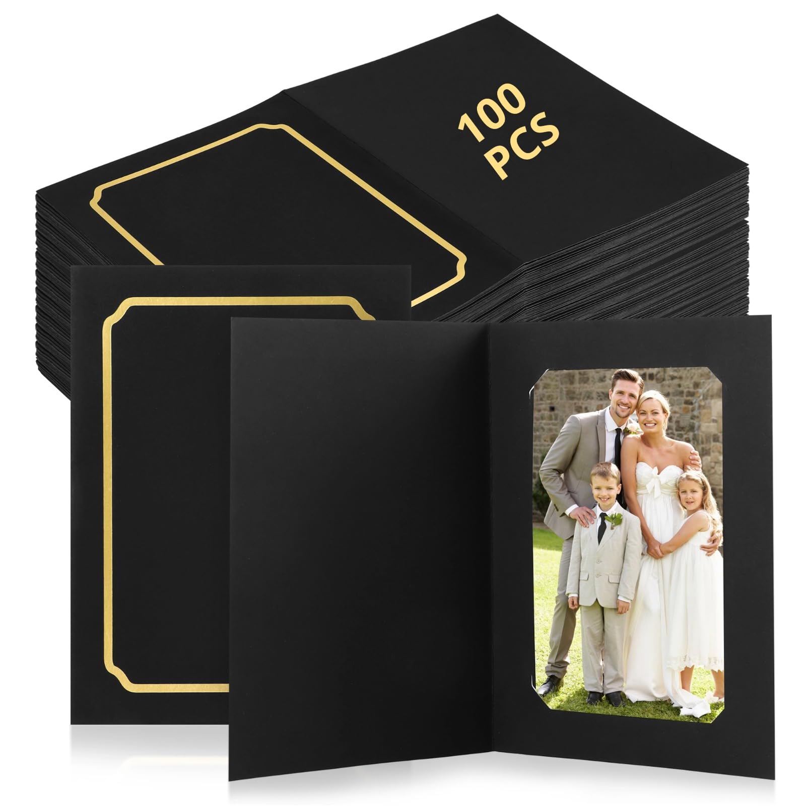 Amazon.com: 100 PCS Wedding Photo Folders,Gold Stamping Photo Folders ...