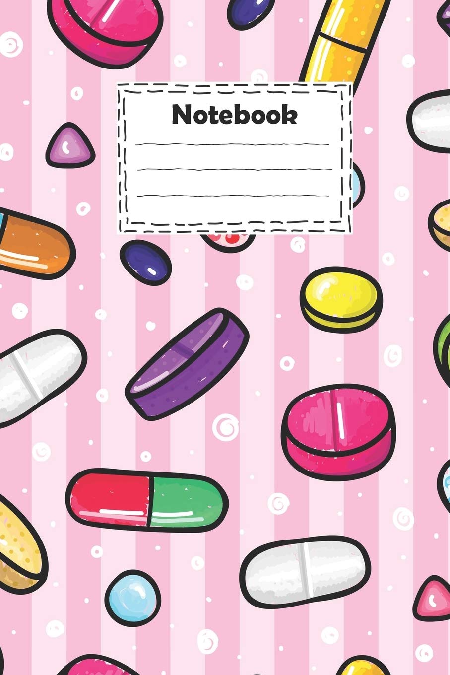 Notebook : pharmacy technician with a lot of pills and capsules ...