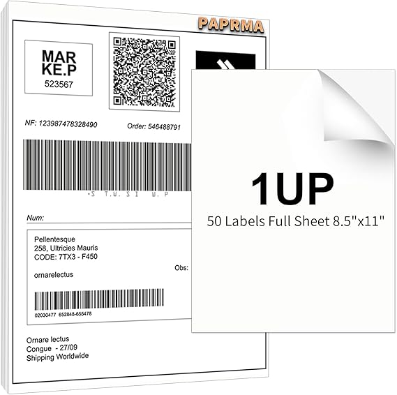 Amazon.com : PAPRMA Full Sheet Sticker Paper 8.5x11 inch, Printable ...