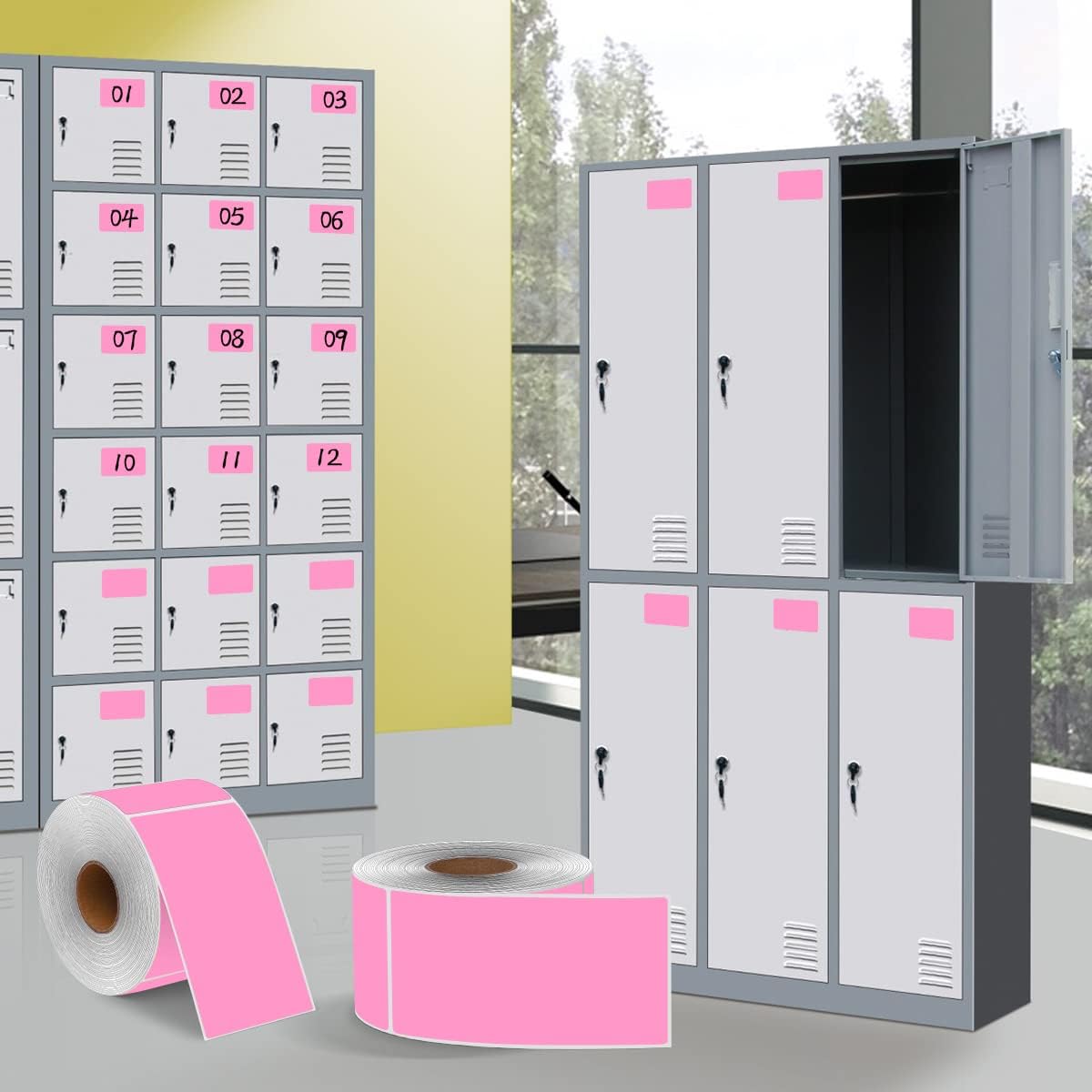 PARLAIM Calcomanías rectangulares adhesivas de codificación de color de ...