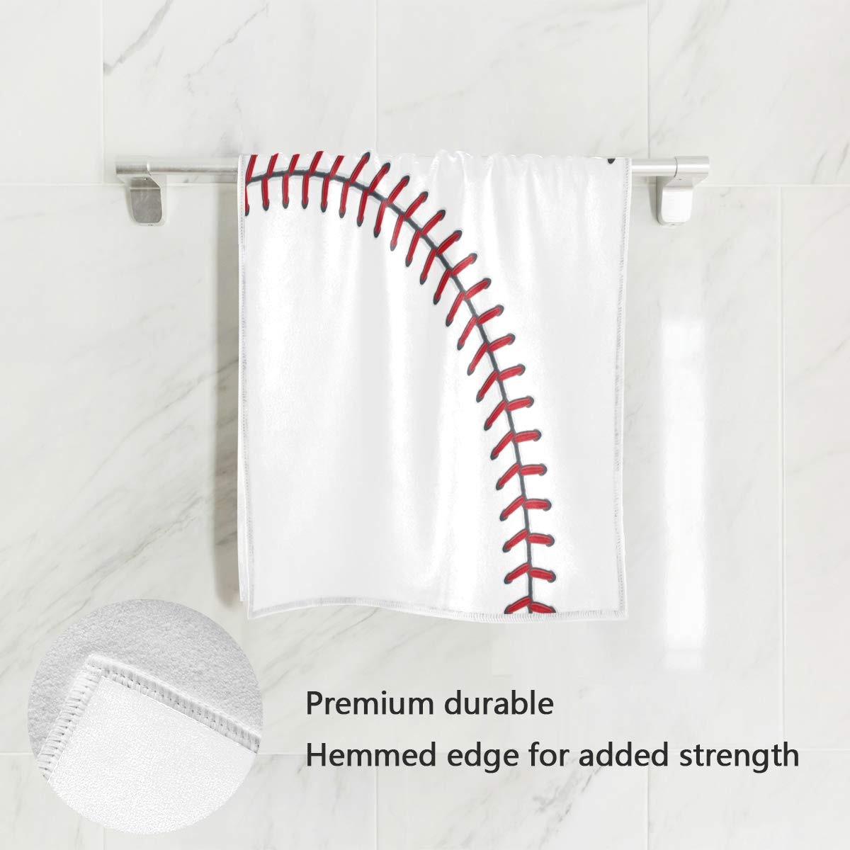 Baseball Hand Towel 3-Pack S - 13.4x29.2 Inch Cotton Sport Themed ...