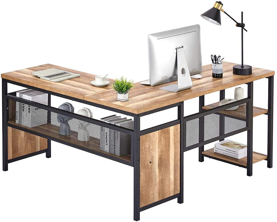 TEKAVO L Shaped Computer Office Table for Work from Home |Engineered ...