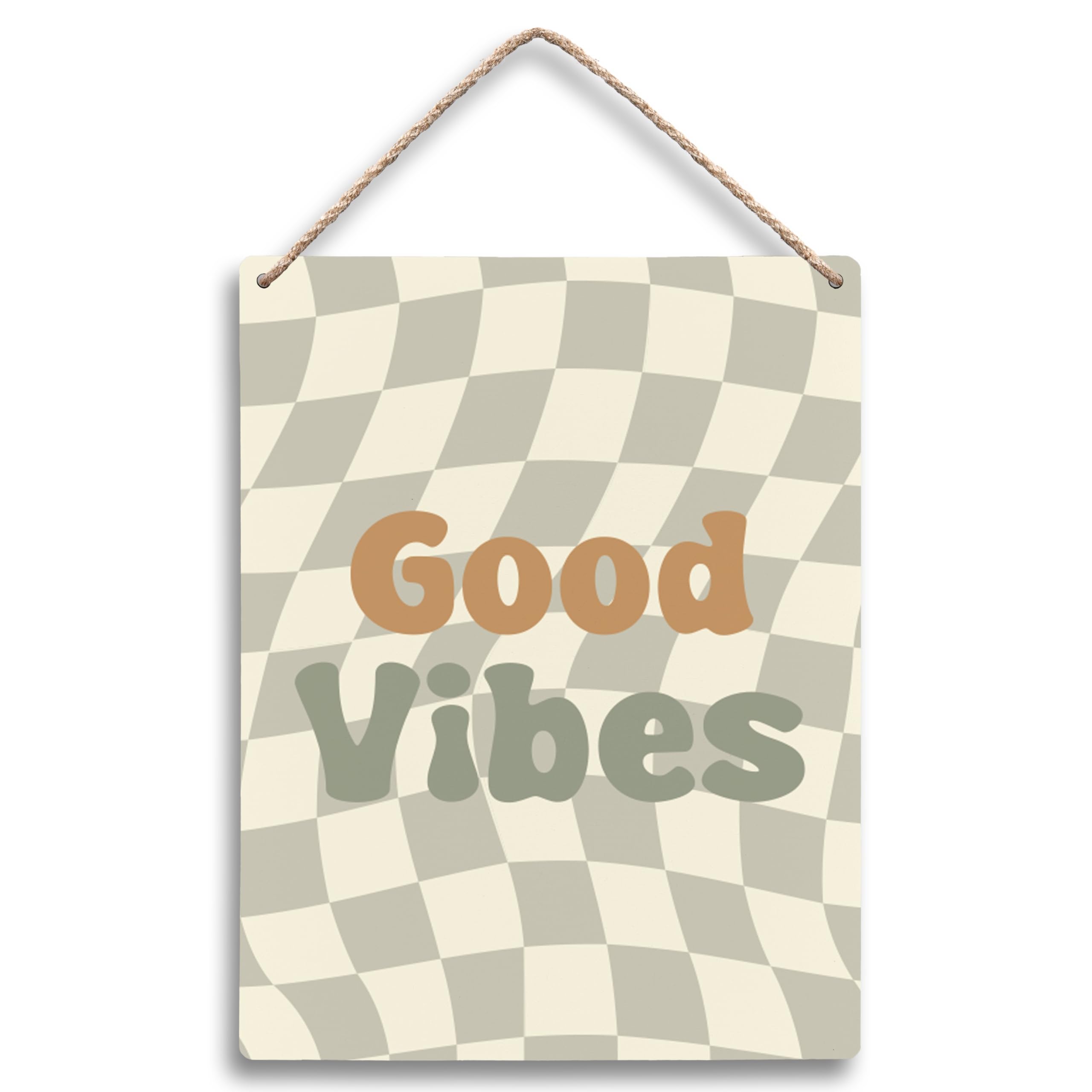 Amazon.com: FUGWN Good Preppy Checkered Hanging Wooden Signs 8x10 ...