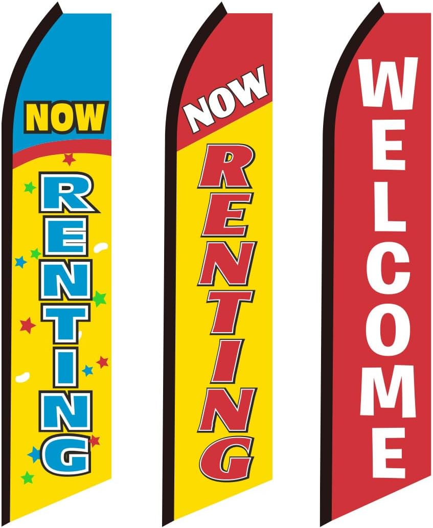 Amazon.com : 3 Swooper Flags Now Renting Advertising Apartments For ...