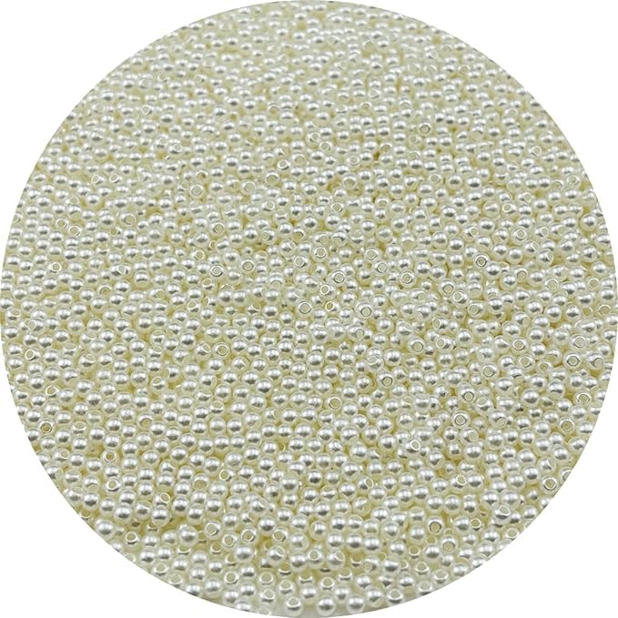 Pramila Creations 4000 Pcs White Artificial Pearl Moti Beads (3mm) for ...