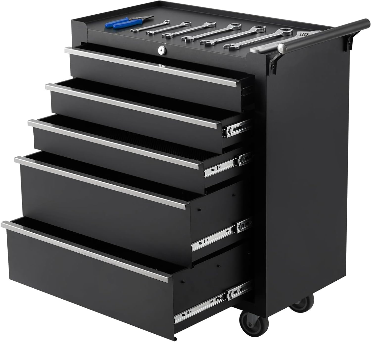 Amazon.com: Rolling Tool Chest, 5 Drawers Tool Storage Cabinet, Toolbox ...