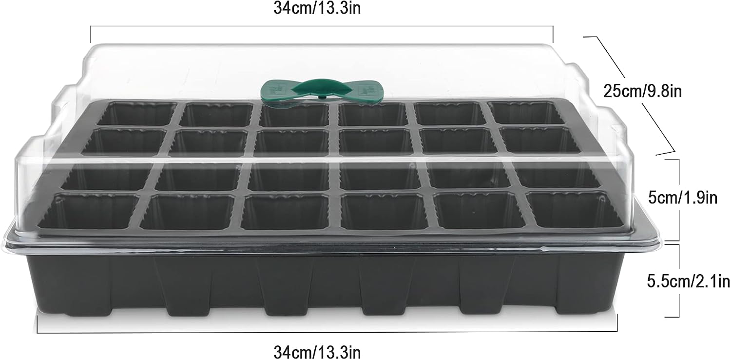 Seed Trays with Lids, BTONGE 120 Cells Seed Propagator Tray Set, Medium ...