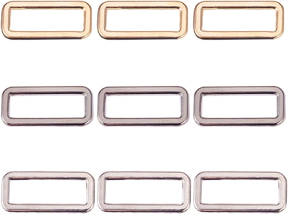 PandaHall Elite 36pcs 3 Colors Assorted Metal Rectangle Buckle Ring ...