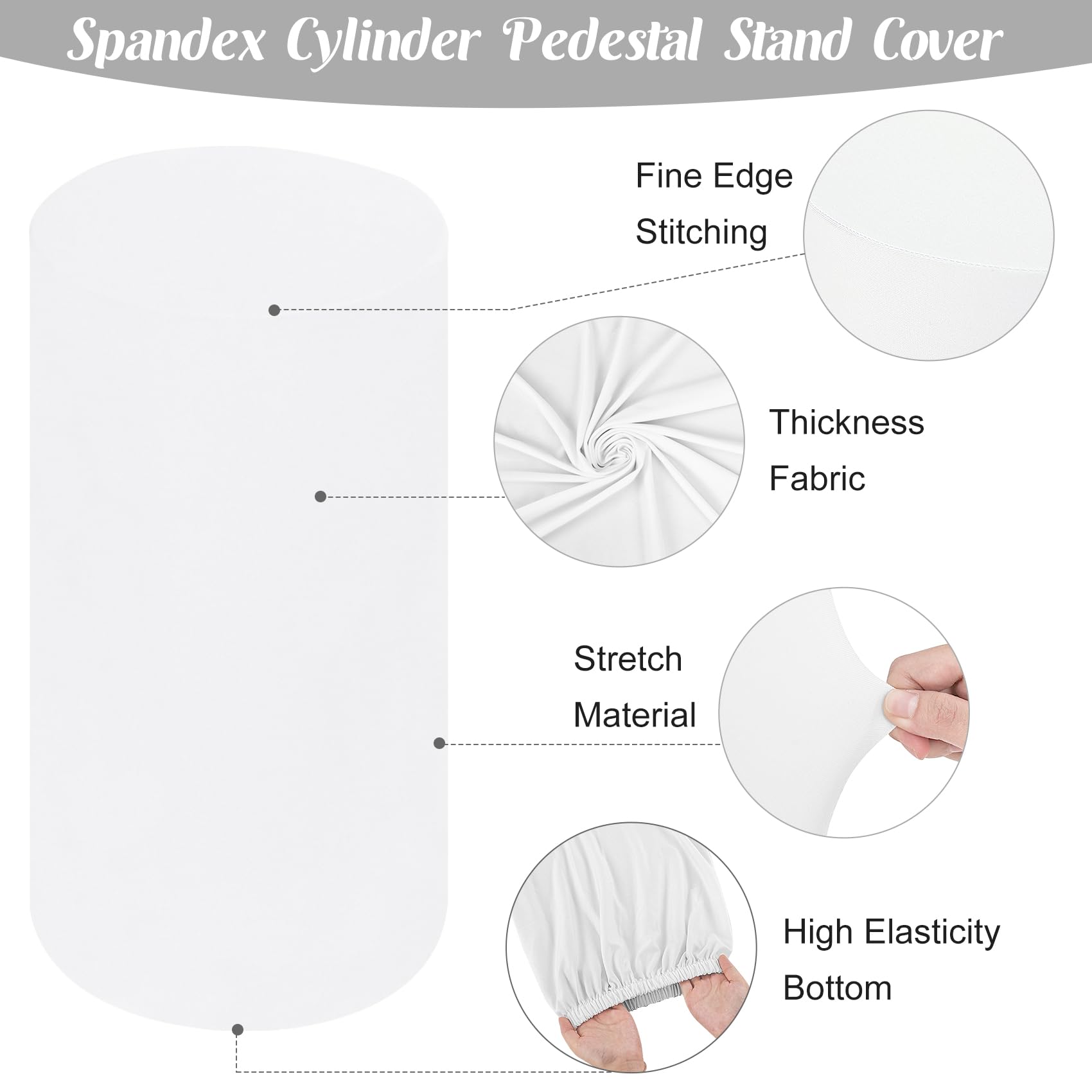 Snapklik.com : Fivenl Spandex Cylinder Pedestal Stand Covers Set Of 5 ...