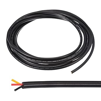 Amazon.co.jp: uxcell 24AWG電線 3導体 UL2464 錫メッキ銅 3 M 低電圧 PVCケース 柔軟な延長電源コード ブラック LEDストリップランプ照明用: DIY ...