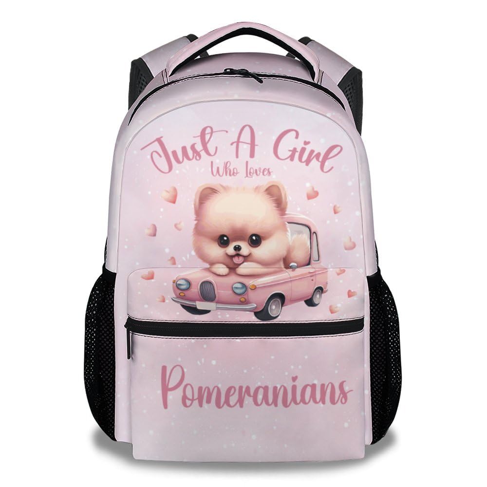 Amazon.com | UNIKITTY Pomeranian Backpack for Girls, 16 Inch Pink Dog ...