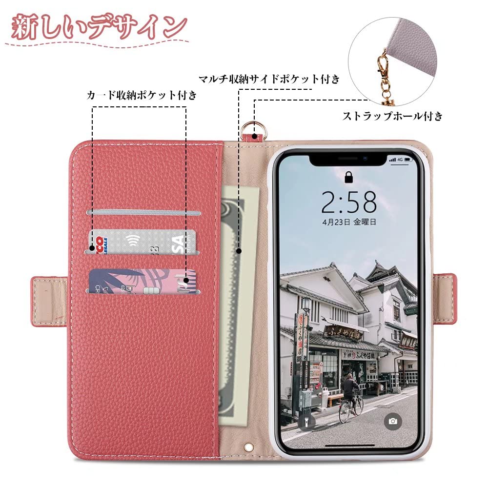 Acclink iPhone 12 /12Pro ケース 手帳型 背面収納 iP