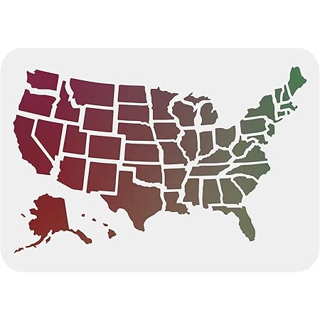 Amazon.com : United States Map Outline Stencil - Reusable Stencils for ...