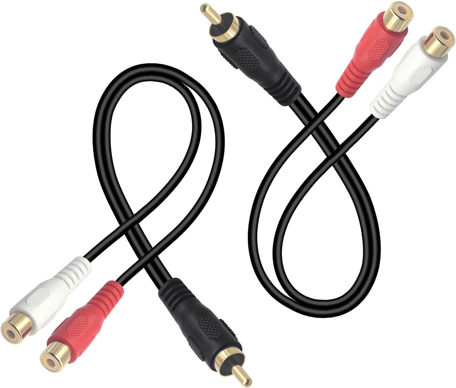 Amazon.com: VCELINK RCA Audio Y Splitter 2-Pack, 2 RCA Male to RCA ...