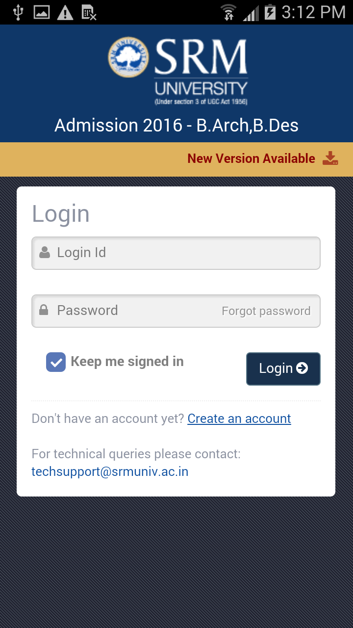 SRM B.Arch & B.Des 2016 Appln - App on Amazon Appstore