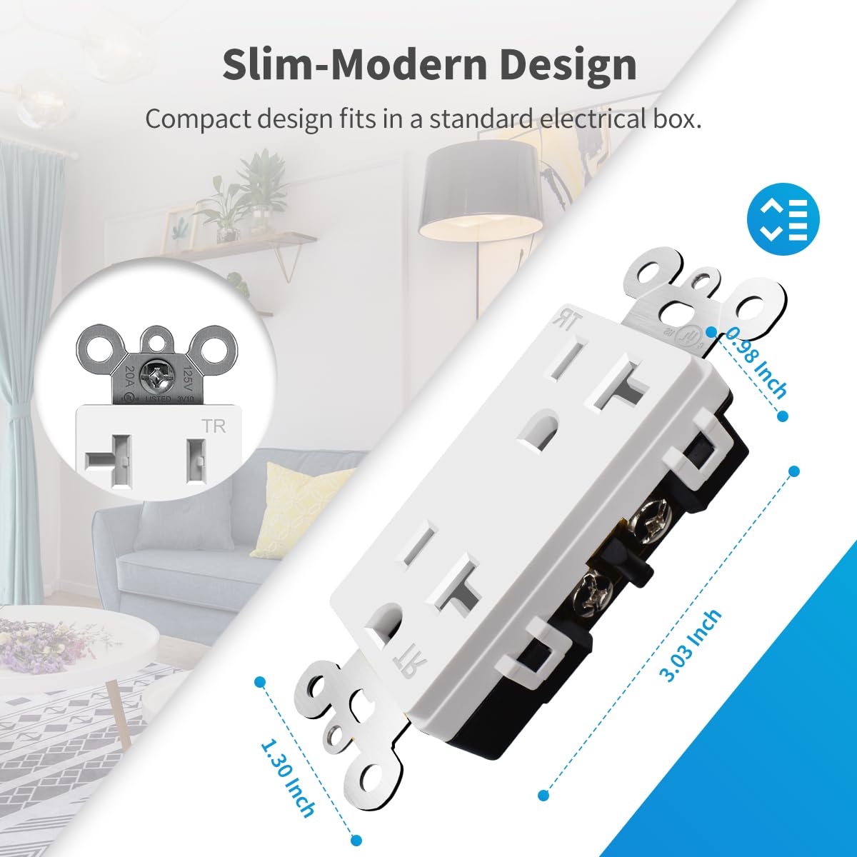 Snapklik.com : Micmi Decorator Receptacle Outlet, Standard Electrical ...