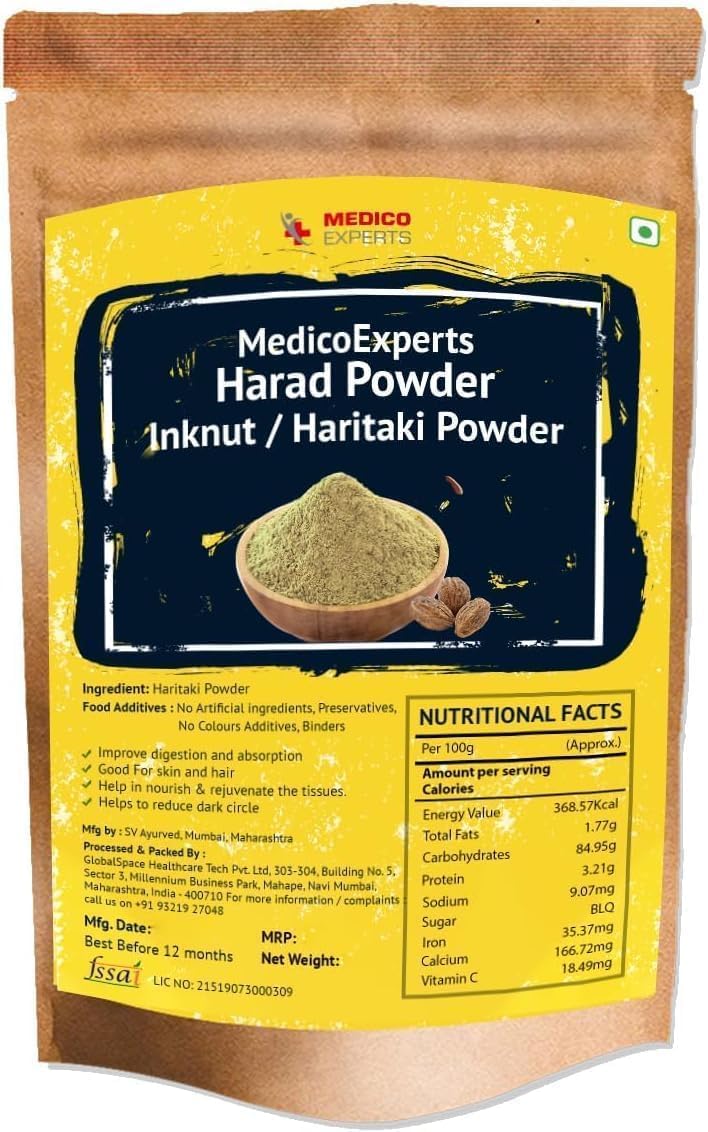 Amazon.com: Haritaki Powder Organic - 100gms Inknut Powder for Dark ...