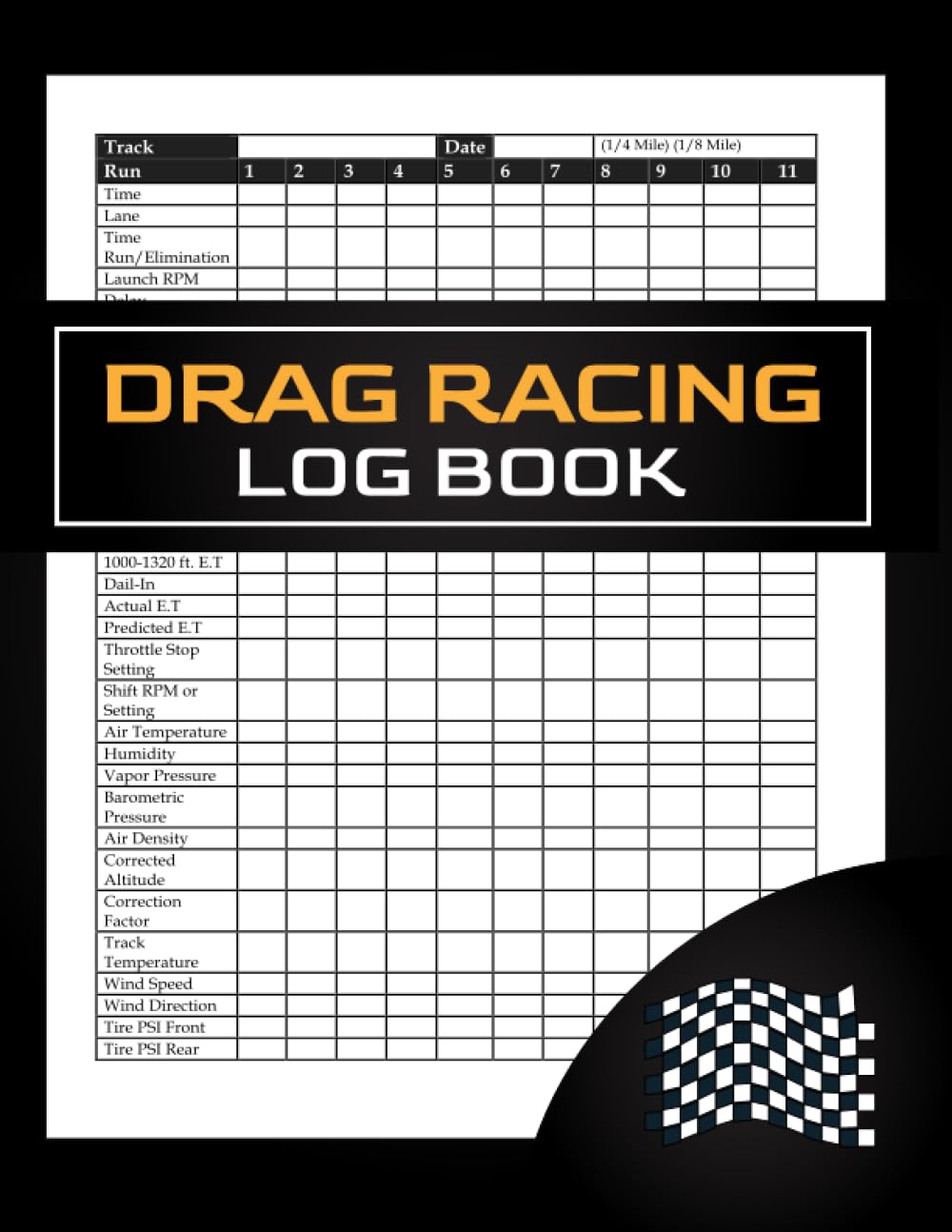 Drag Racing Log Book: Race Score Record Book, Drag Racing Information ...