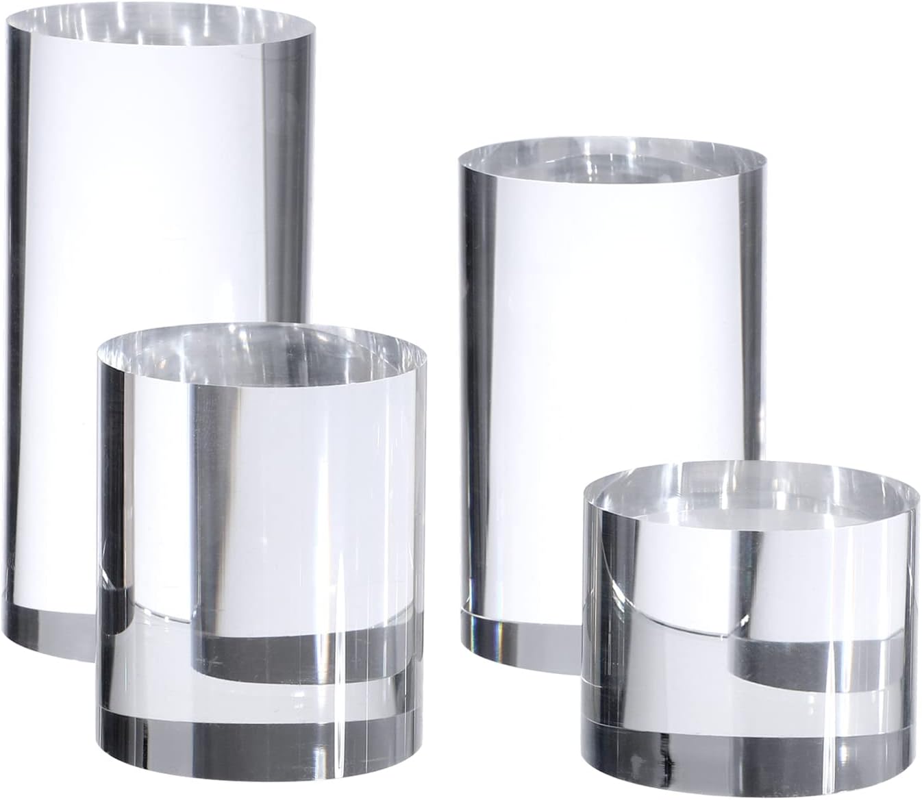 KCGANI Clear Polished Acrylic Cube Cylinder Round Photo Props ...