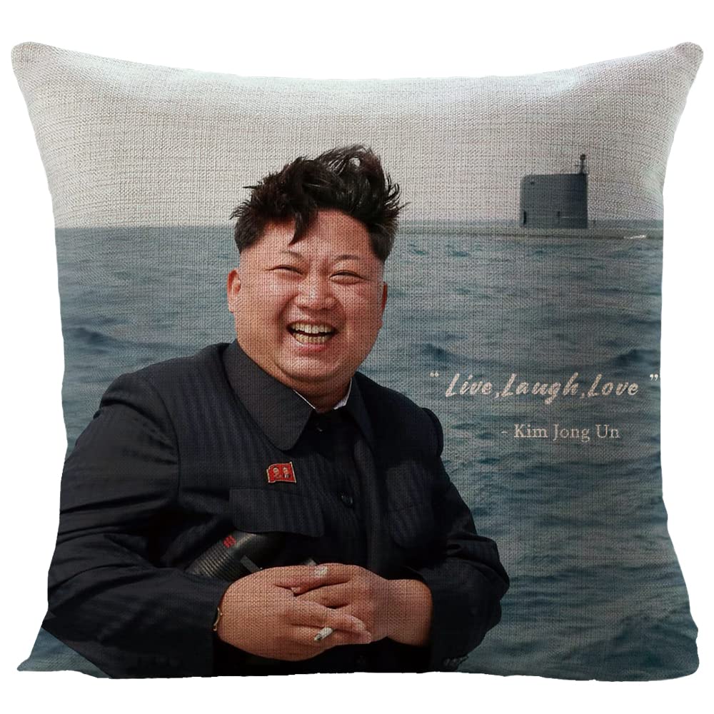 Amazon.com: ONEOVA Kim Jong Un Throw Pillow Cover 18X18 inch Live Laugh Love Personalized ...