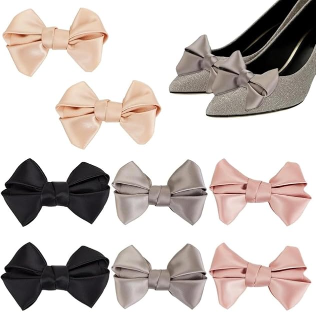 Amazon.com: PH PandaHall 8pcs Bow Shoe Clips 4 Colors Polyester Satin ...