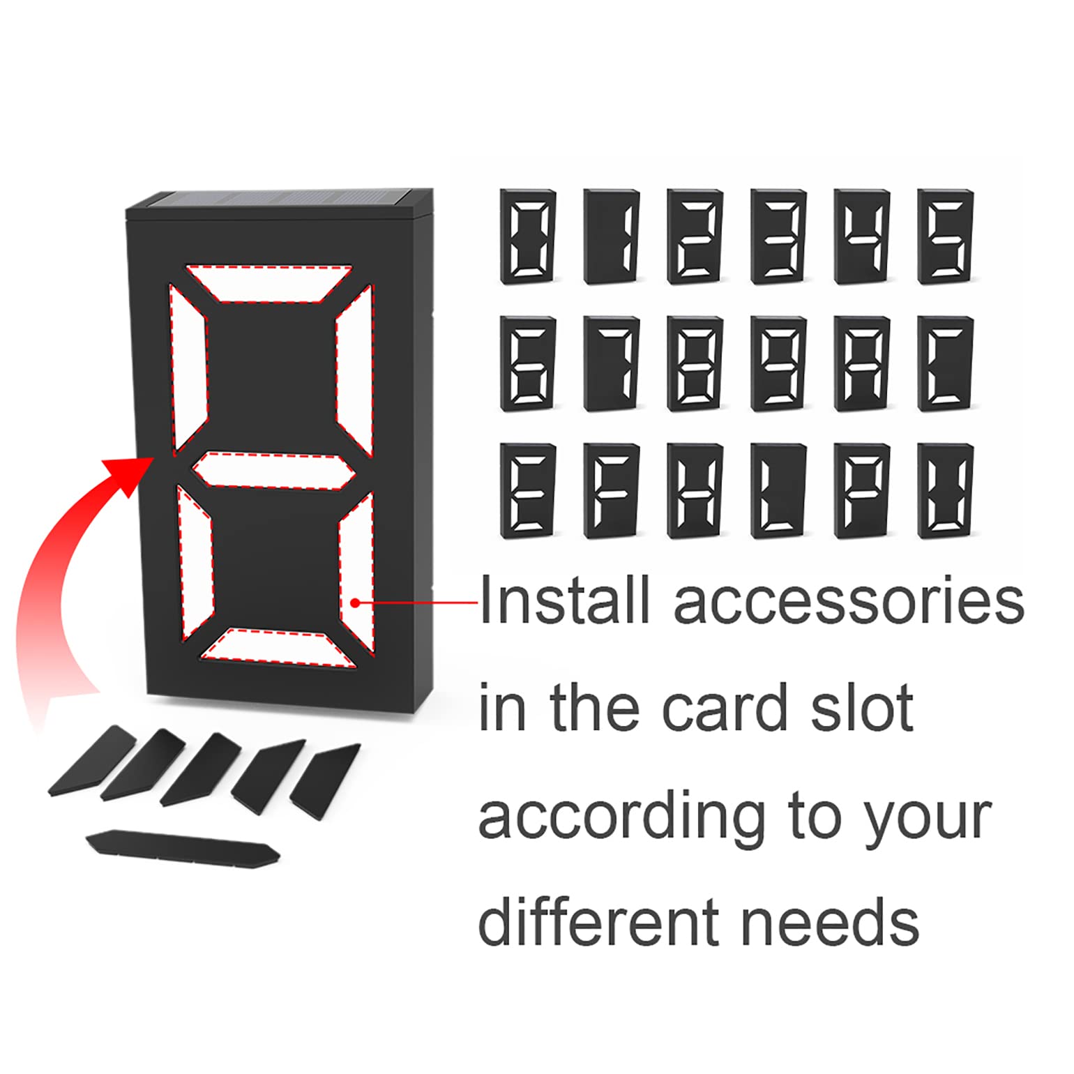 Snapklik.com : Solar House Numbers Sign: Solar Powered Address Plaque ...