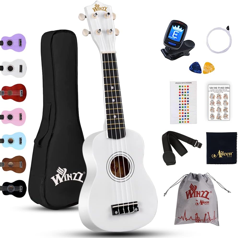 Winzz Ukulele for Kids 21 inch, Soprano Ukulele for Adults Beginner ...